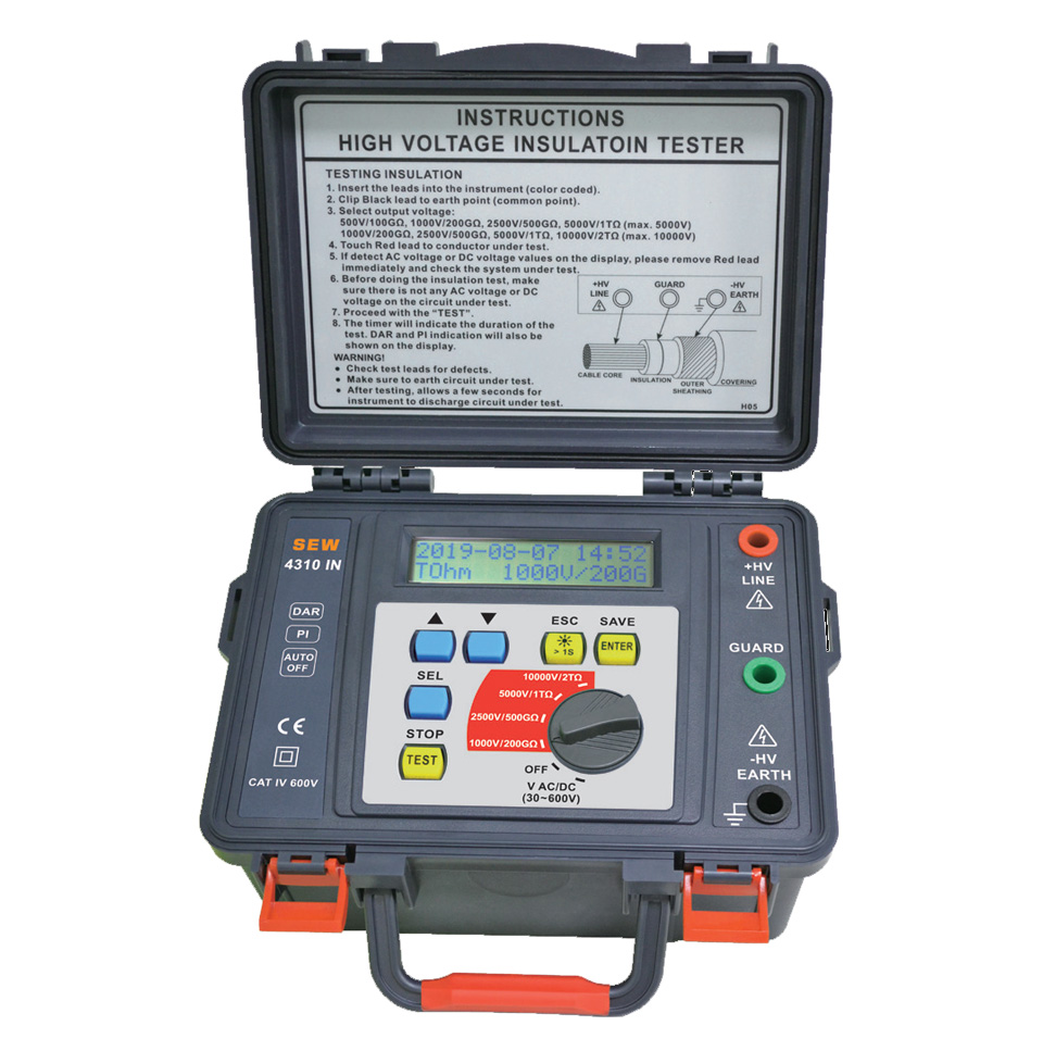 Megohmetro digital de 10KV para alto voltaje SEW 4310 IN - Laboratorio.pe
